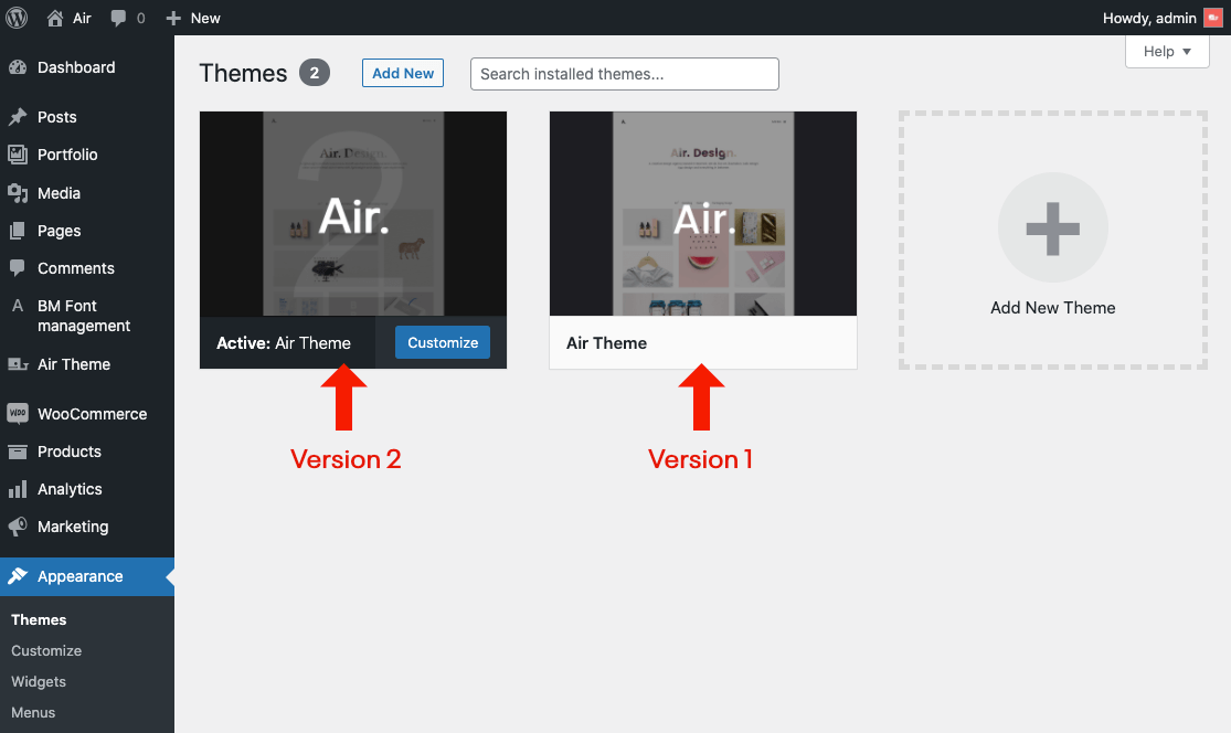Downgrade Air theme v2 to v1 (for Existing User) - SeaTheme ...